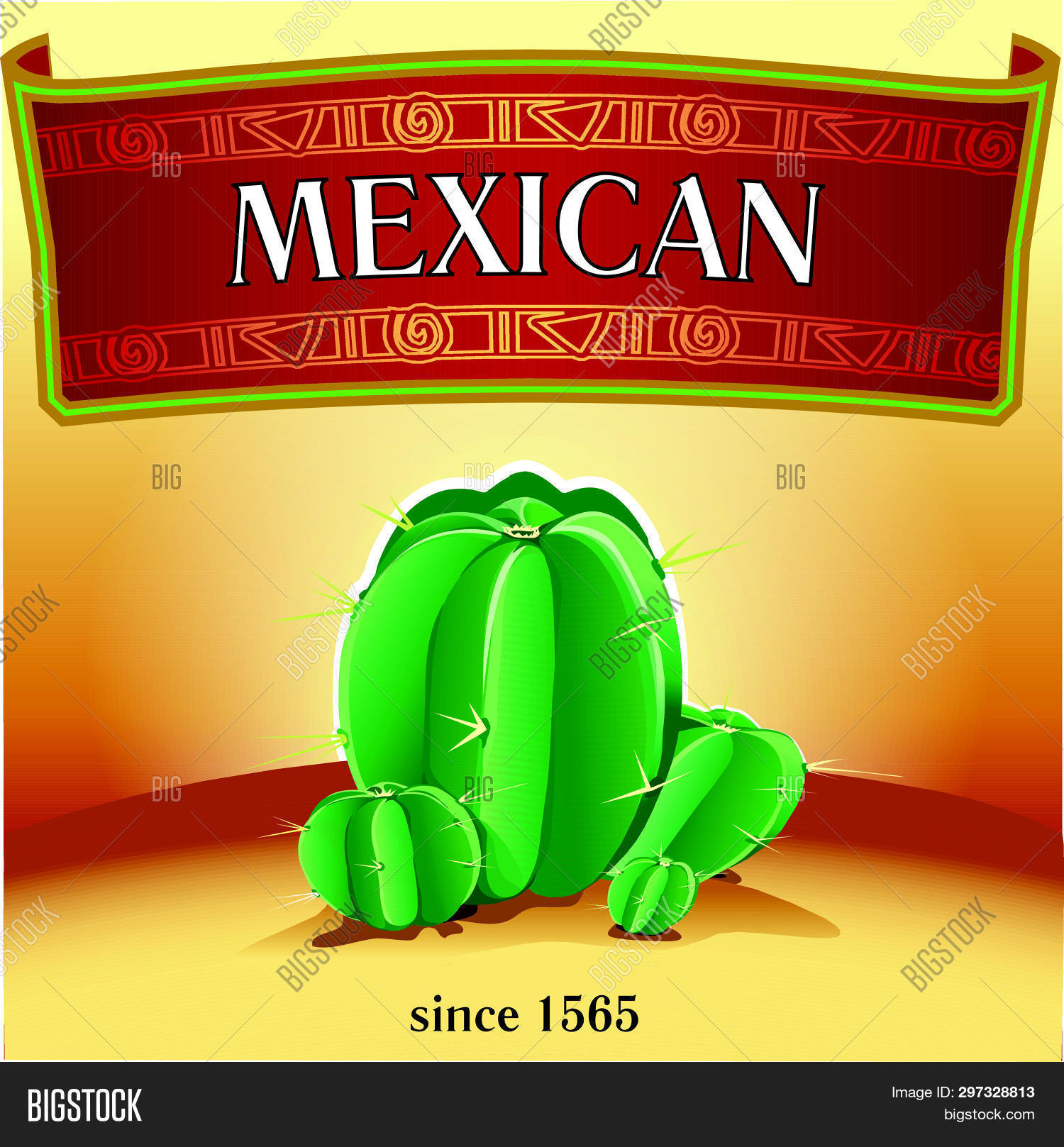 Large Mexican Cactus Vector & Photo (Free Trial) | Bigstock
