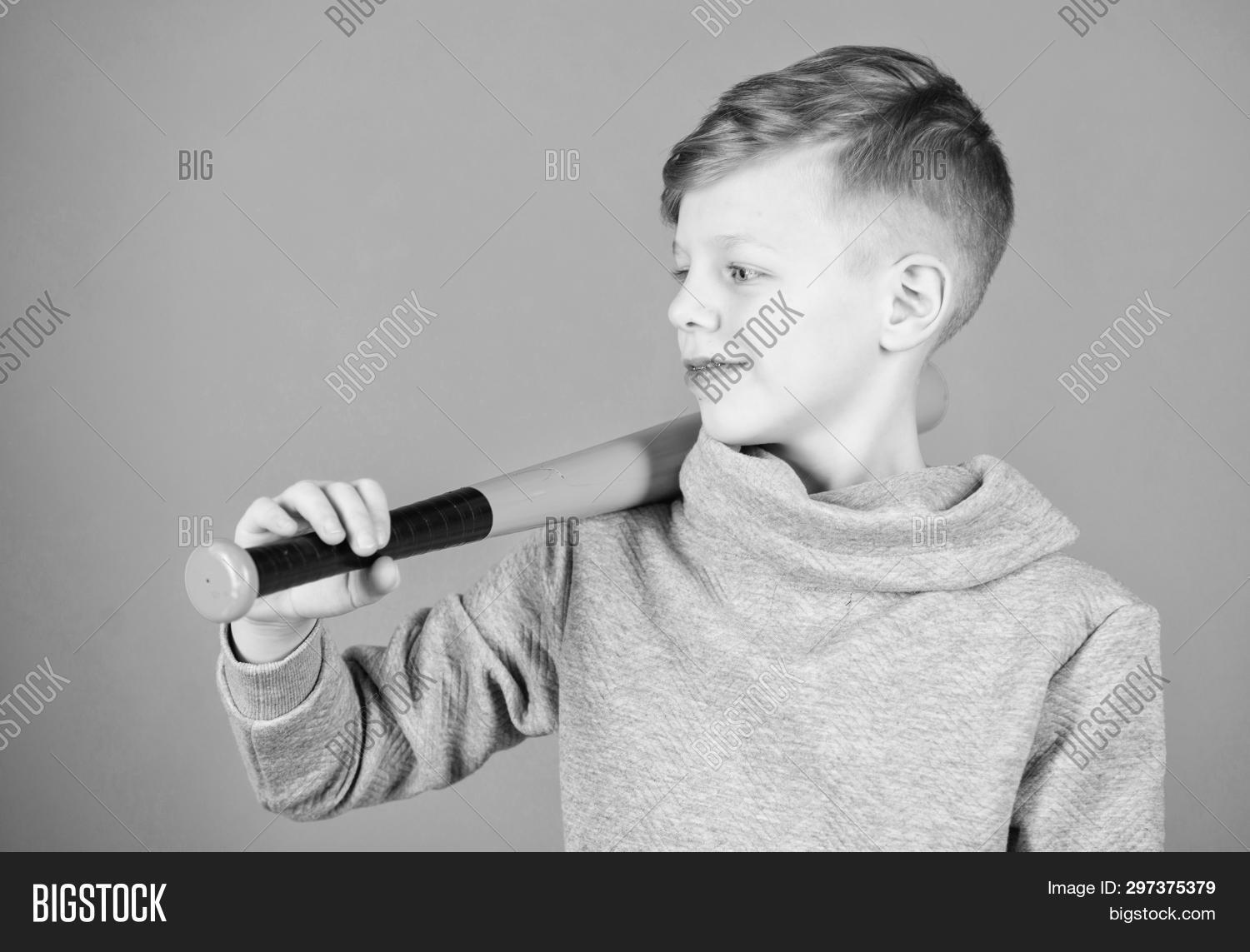 Boy Hold Baseball Bat Image & Photo (Free Trial) | Bigstock