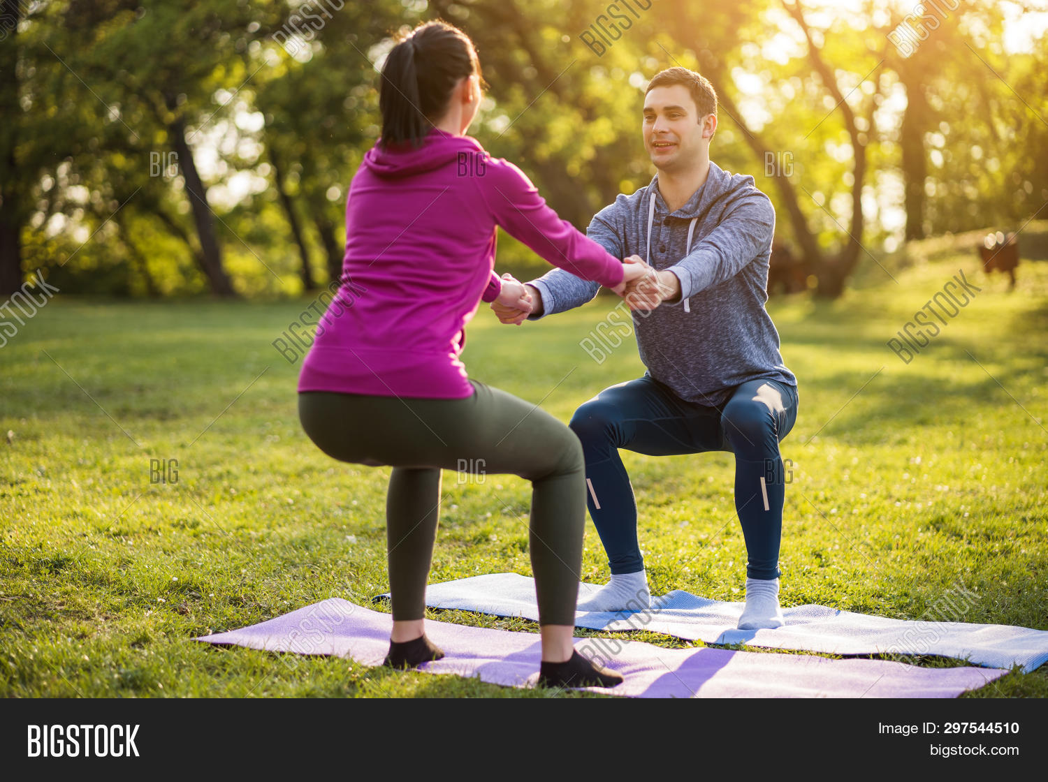 Couple Exercising Park Image & Photo (Free Trial) | Bigstock