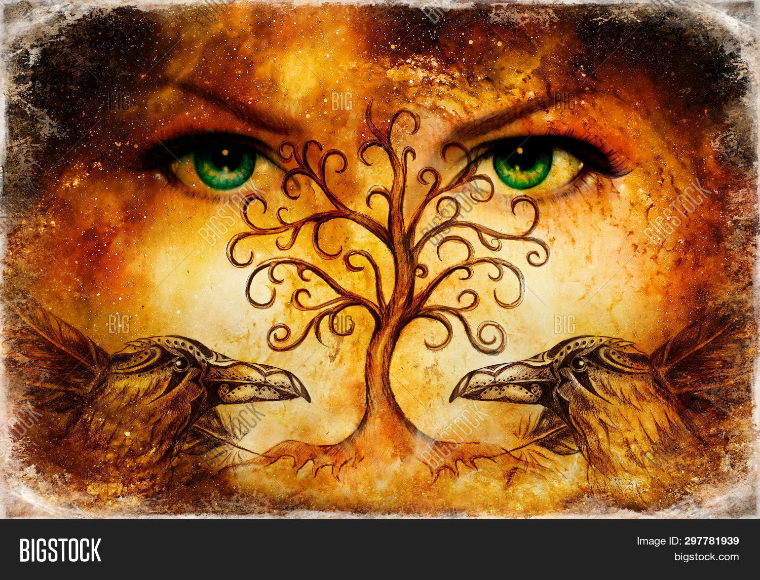 Pair Ravens Tree Life Image & Photo (Free Trial) | Bigstock