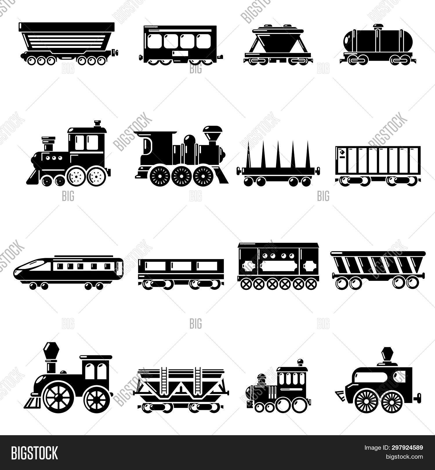 Railway Carriage Icons Image & Photo (Free Trial) | Bigstock