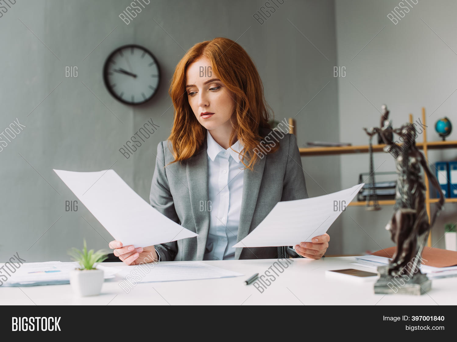 Redhead Female Lawyer Image And Photo Free Trial Bigstock