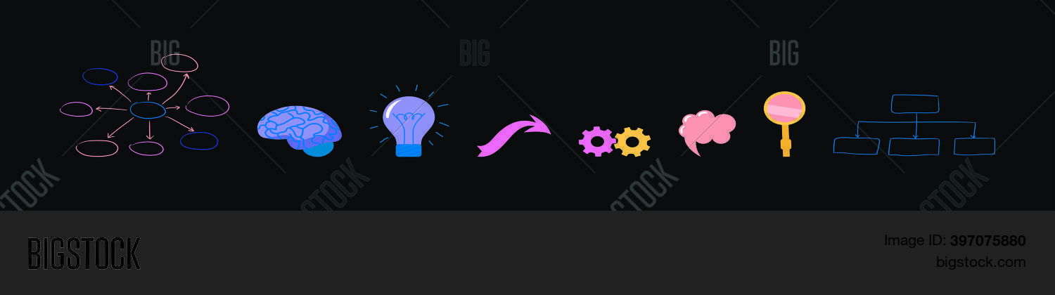 Set Mind Map Cartoon Vector & Photo (Free Trial) | Bigstock