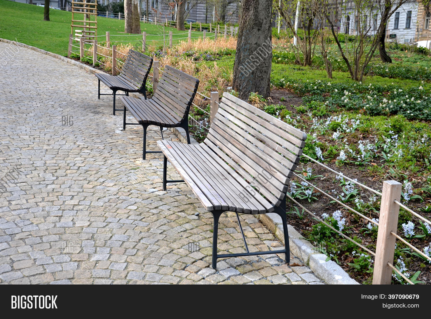 Wooden Park Bench Image & Photo (Free Trial) | Bigstock