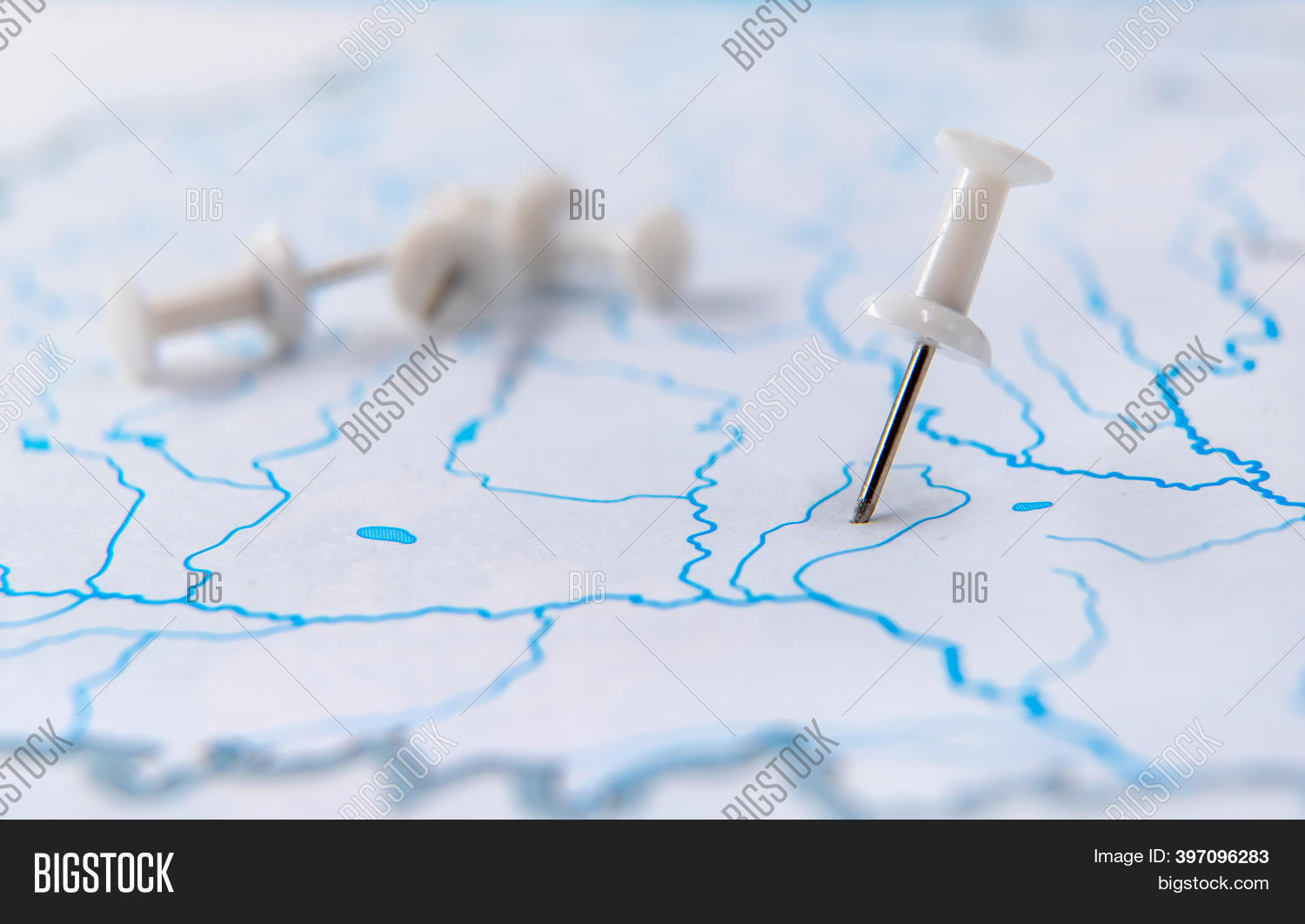 Paper Clip On Map Image & Photo (Free Trial) | Bigstock