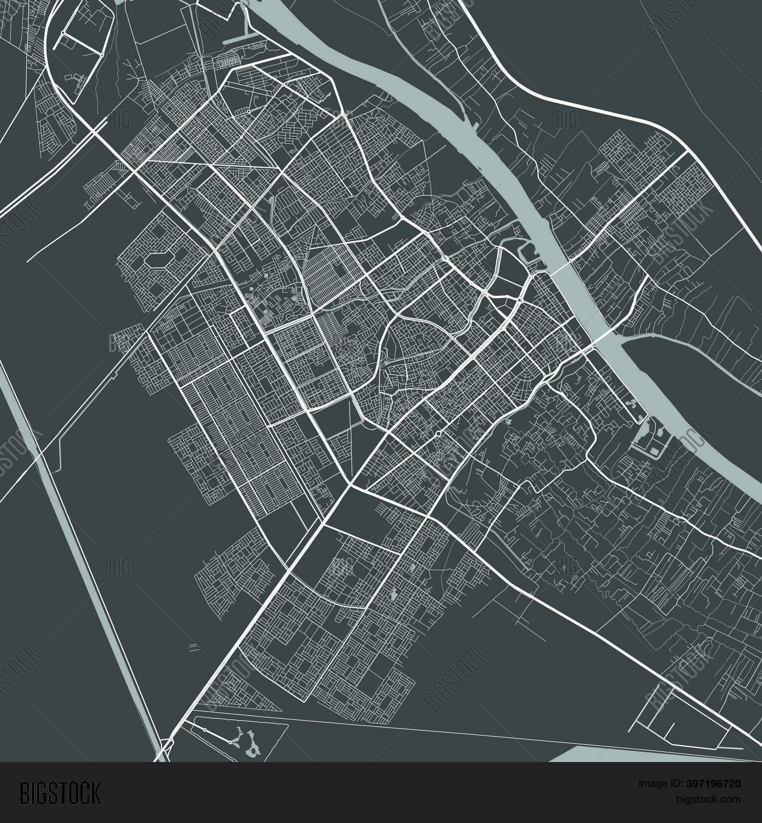 Urban City Map Basra Vector & Photo (Free Trial) | Bigstock