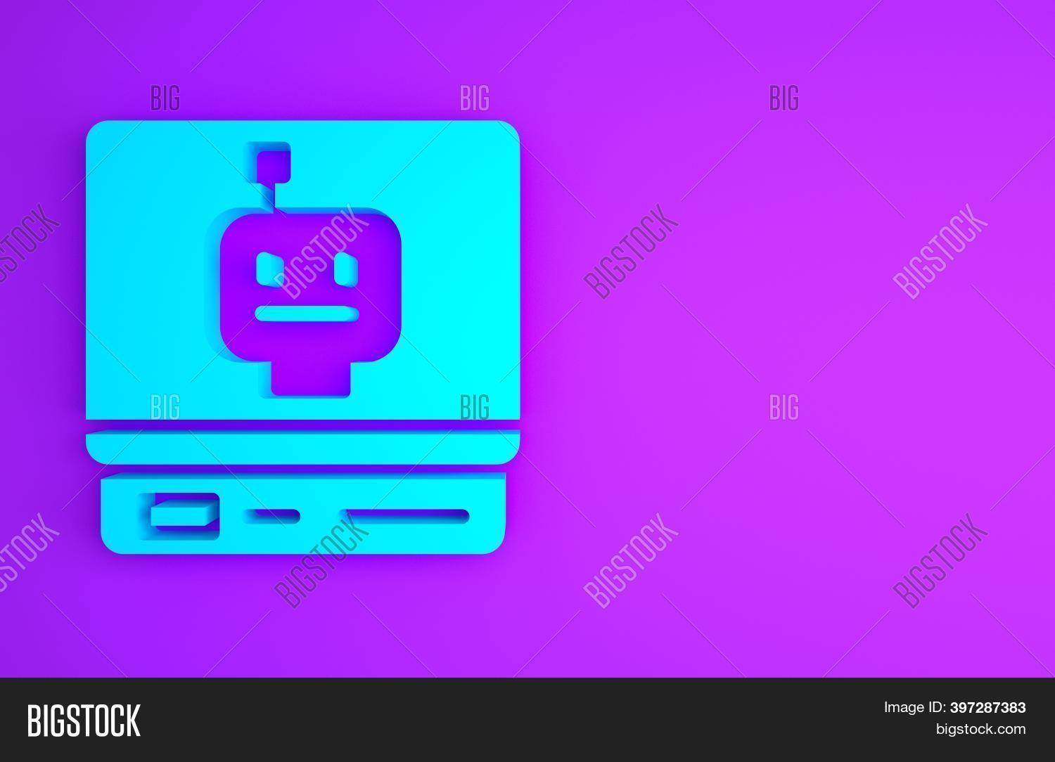 Blue Robot Icon Image & Photo (Free Trial) | Bigstock