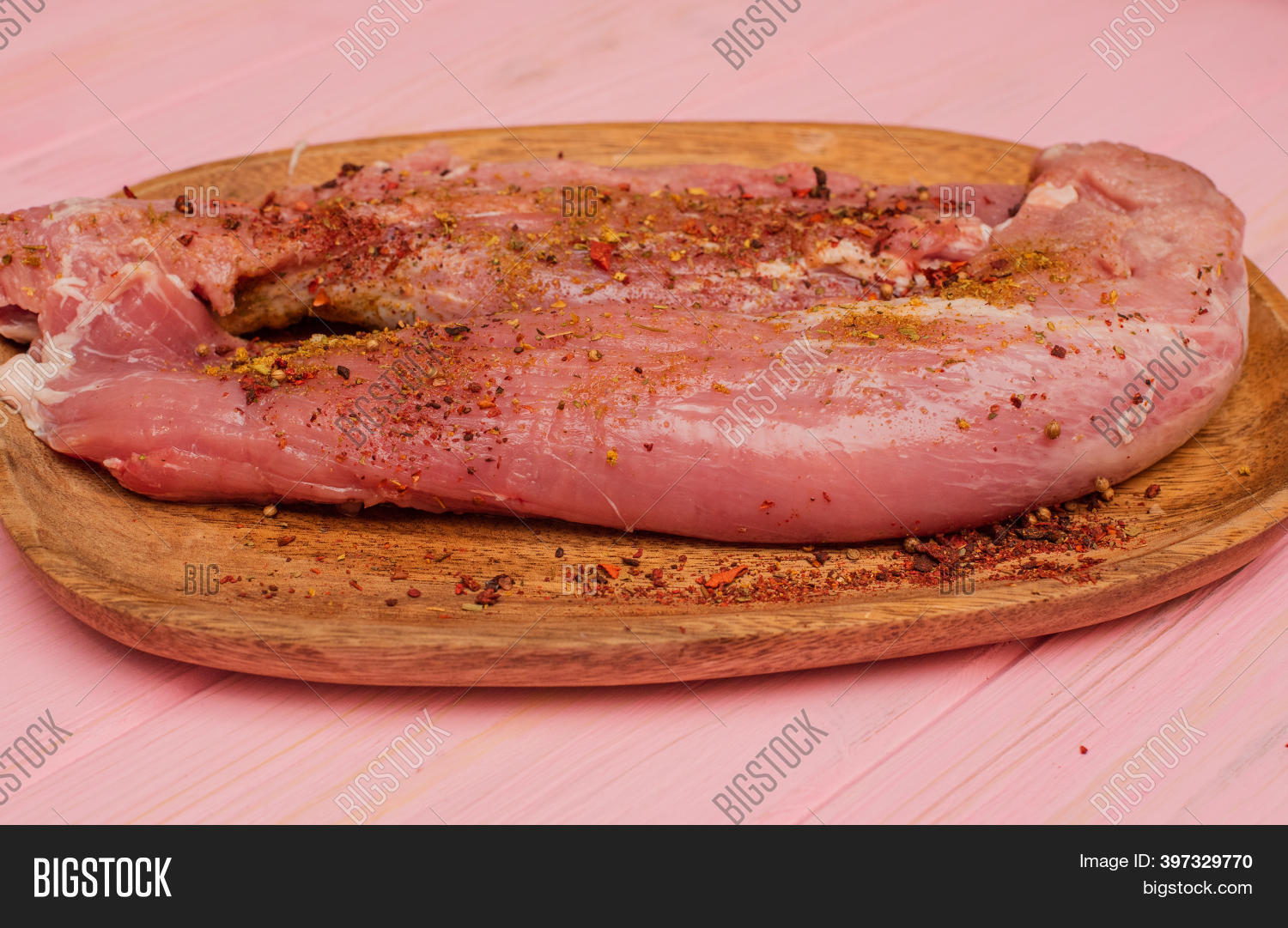 Pink Raw Pork Lie On Image & Photo (Free Trial) | Bigstock