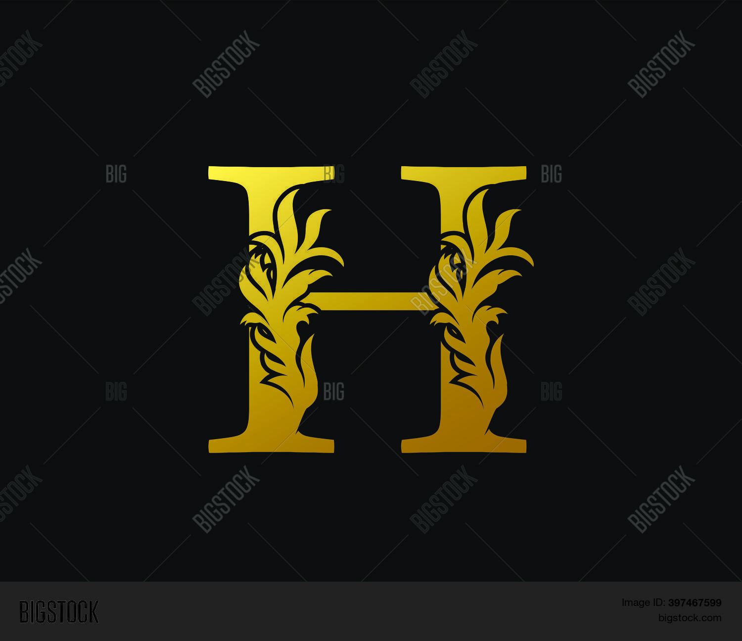 Classic Letter H Icon Vector & Photo (Free Trial) | Bigstock