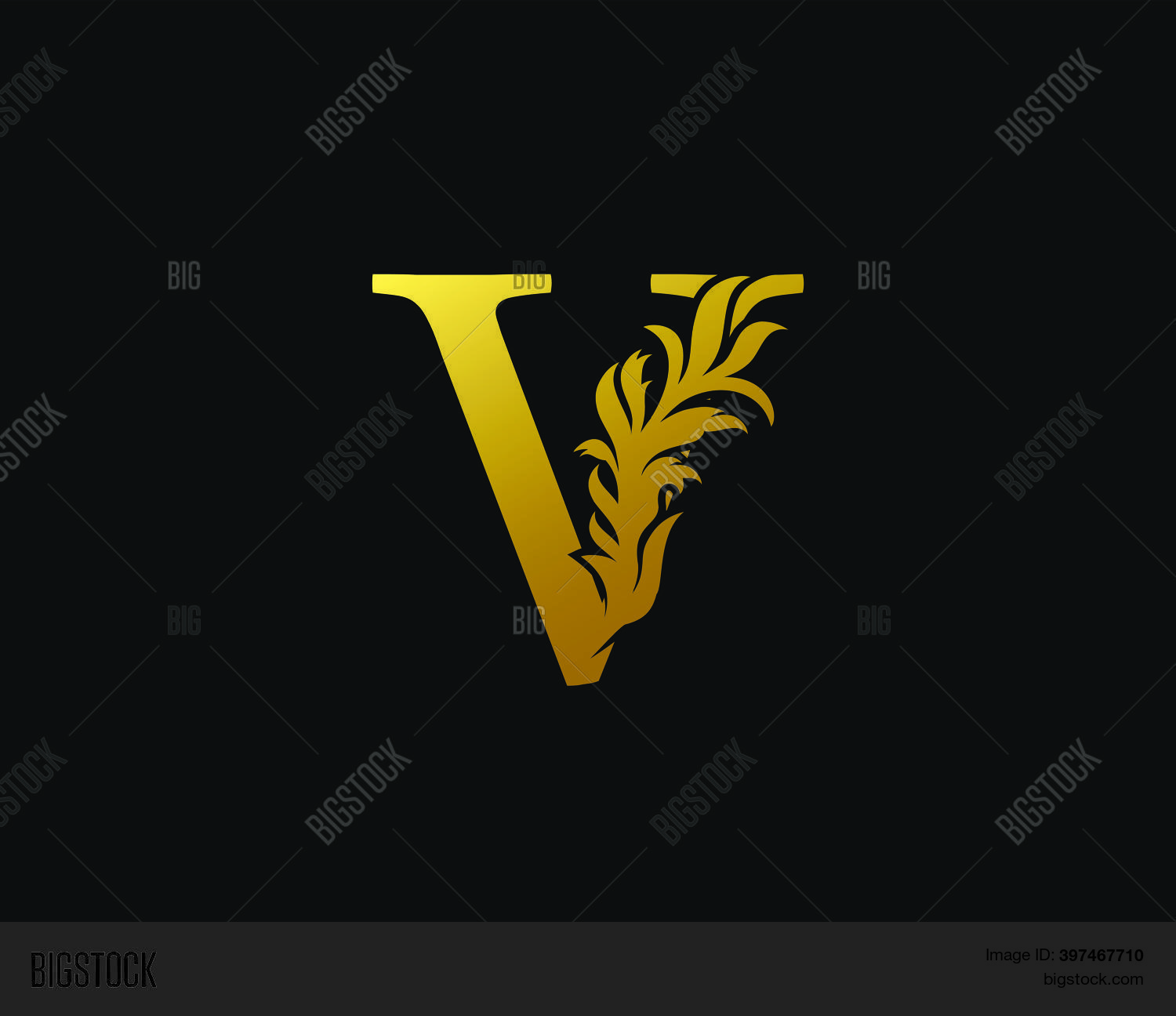 Classic Letter V Icon Vector & Photo (Free Trial) | Bigstock