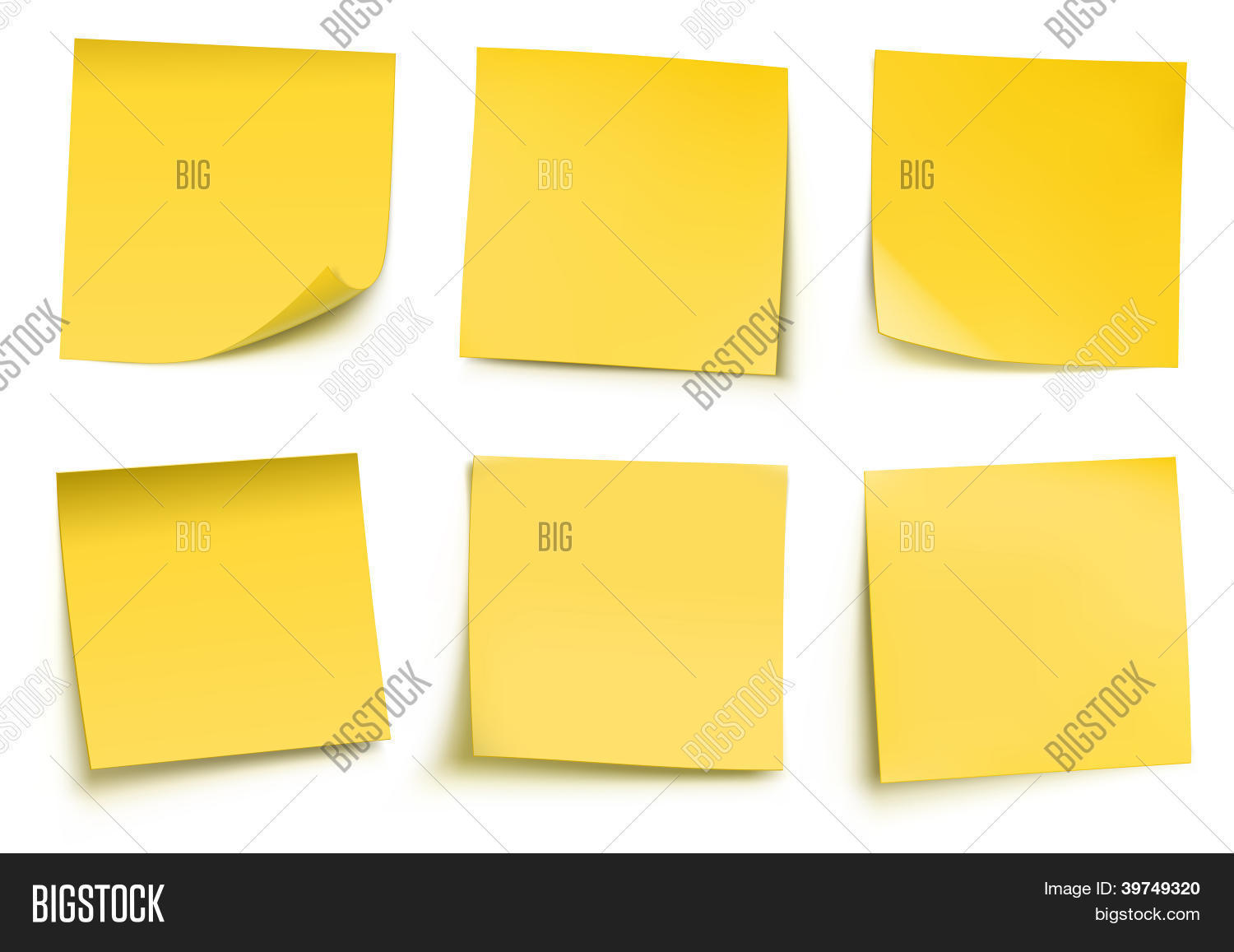 Yellow Paper Notes Vector & Photo (Free Trial) | Bigstock