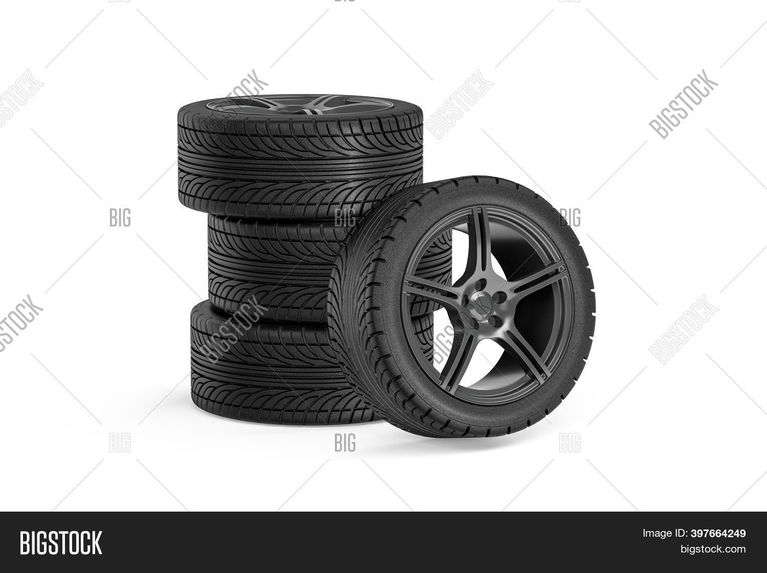 Set Four Car Wheels - Image & Photo (Free Trial) | Bigstock
