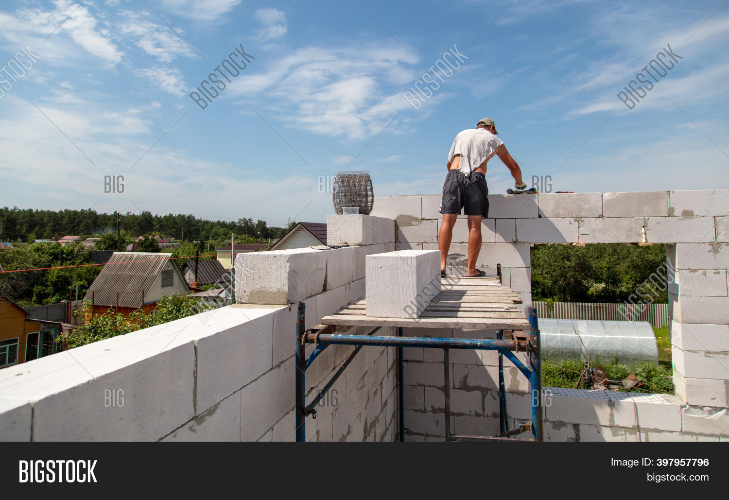 Worker Builds Walls Image & Photo (Free Trial) | Bigstock