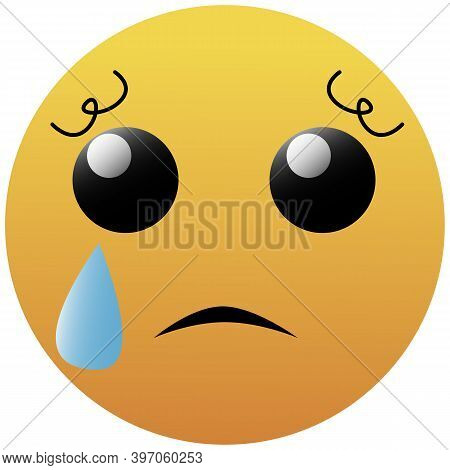 Sad Tear Emoticon. Vector & Photo (Free Trial) | Bigstock
