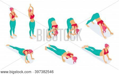 Set Isometric Yoga Vector & Photo (Free Trial) | Bigstock