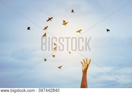 Man Raise Open Hand Image & Photo (Free Trial) | Bigstock