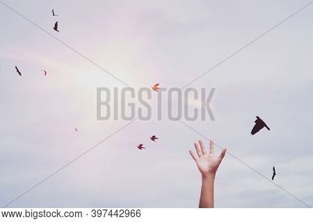 Man Raise Open Hand Image & Photo (Free Trial) | Bigstock