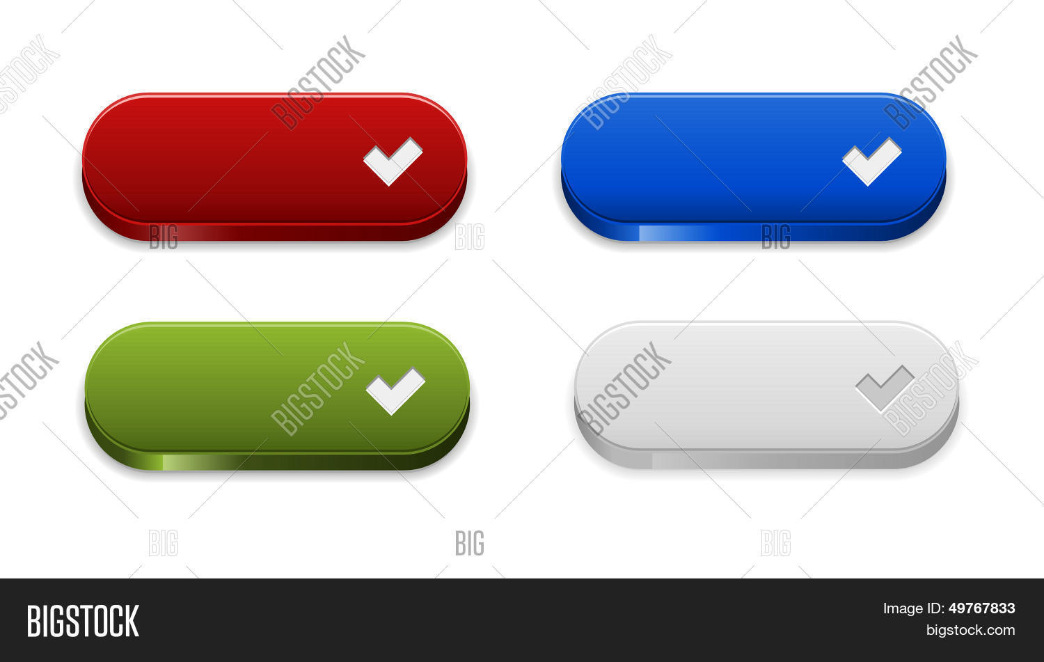 Set Four Ok Buttons Vector & Photo (Free Trial) | Bigstock