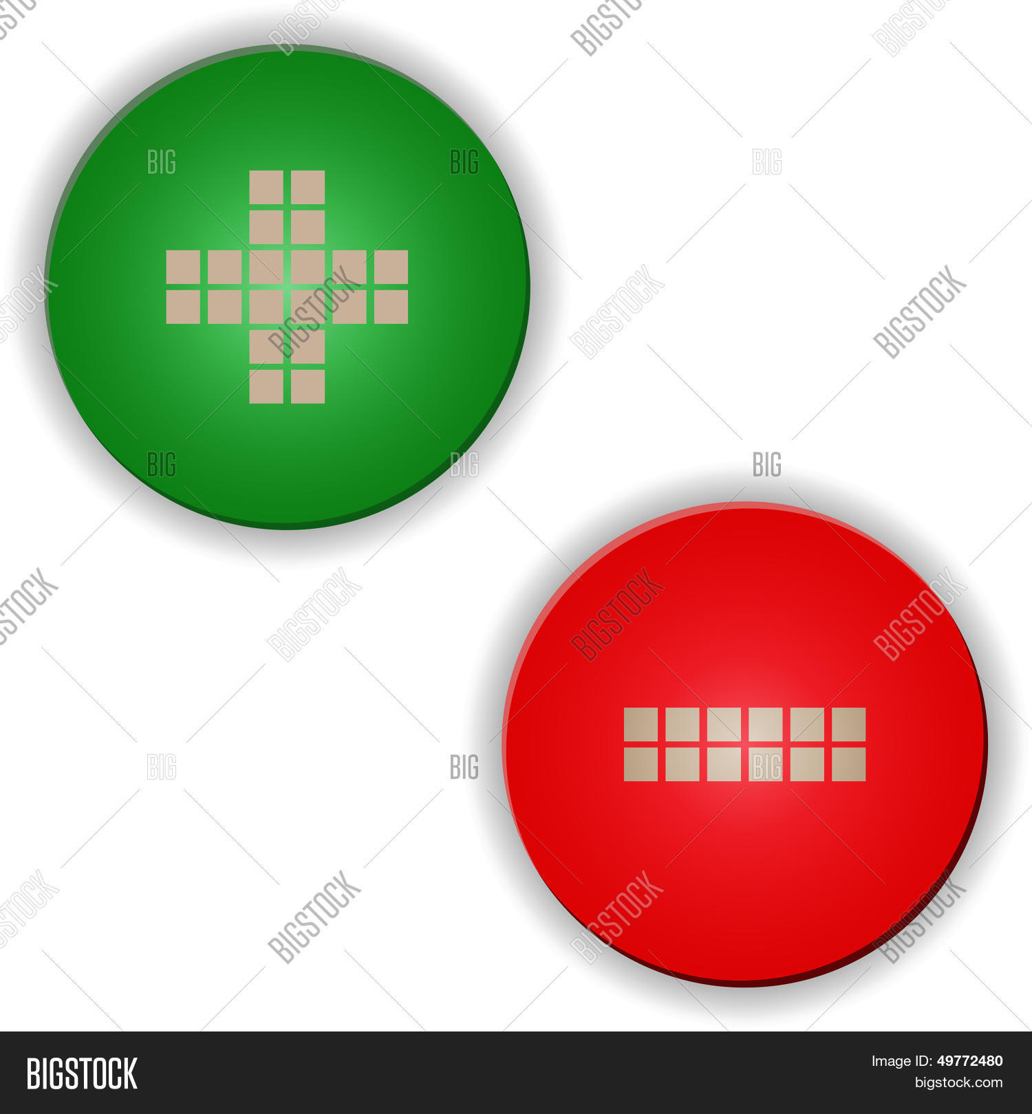 Plus Minus Buttons/ Vector & Photo (Free Trial) | Bigstock