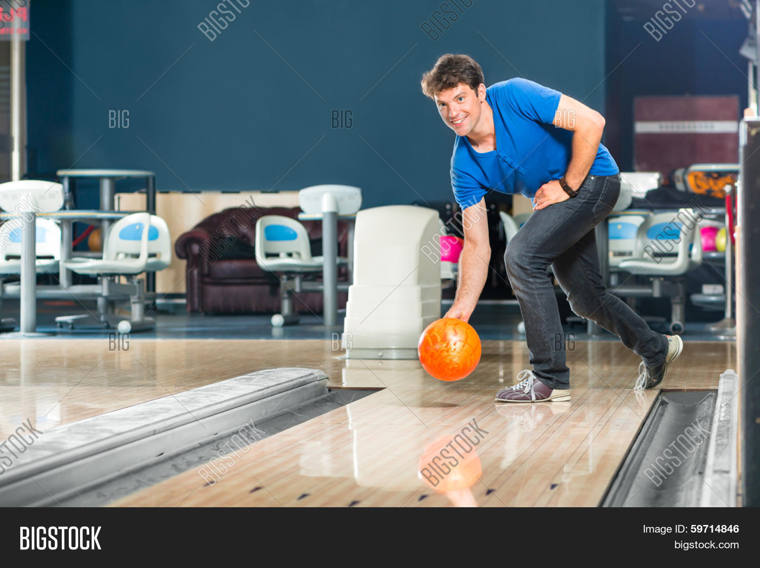 Young Man Bowling Image & Photo (Free Trial) | Bigstock
