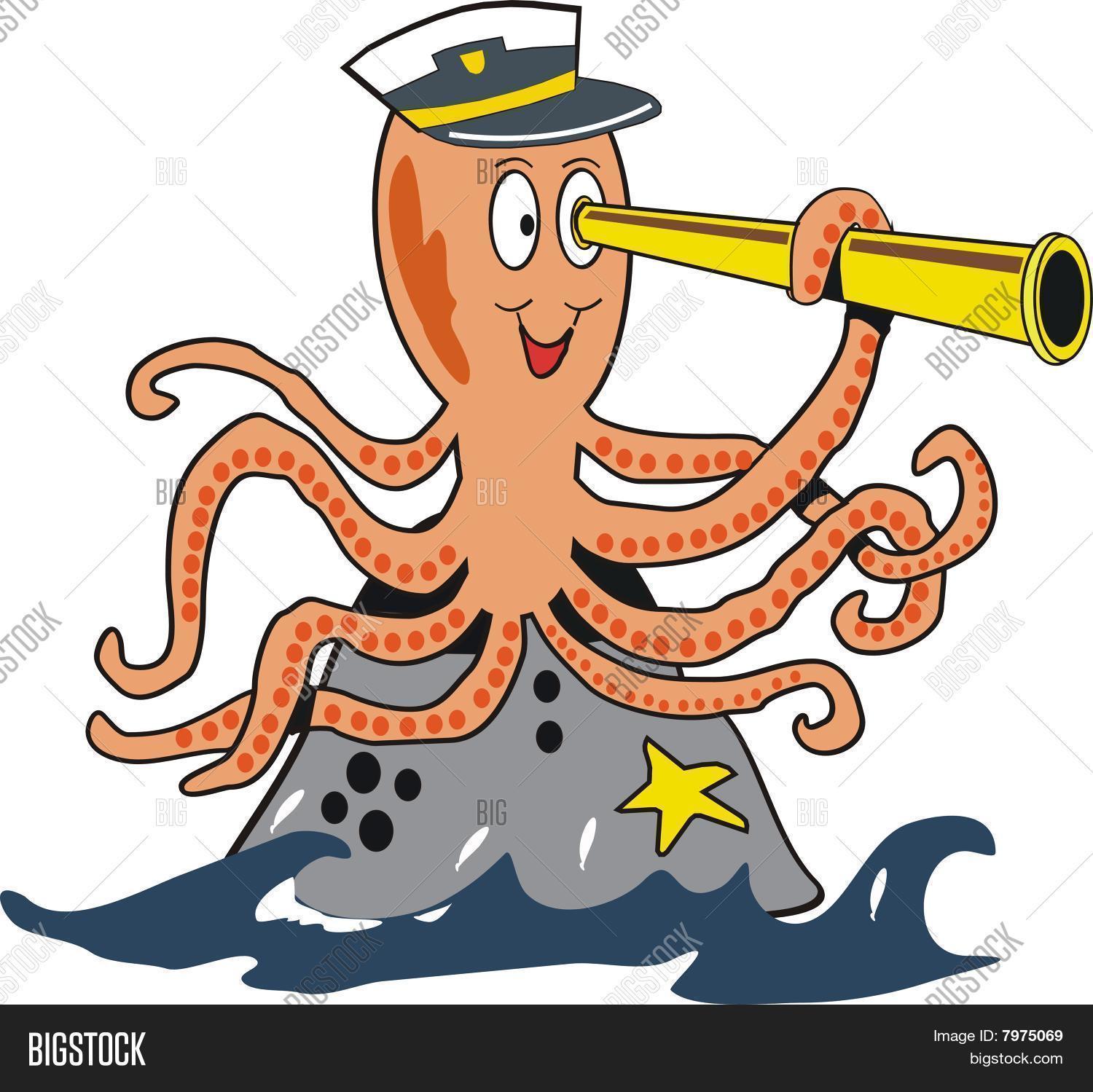 Funny Octopus Cartoon Vector & Photo (Free Trial) | Bigstock