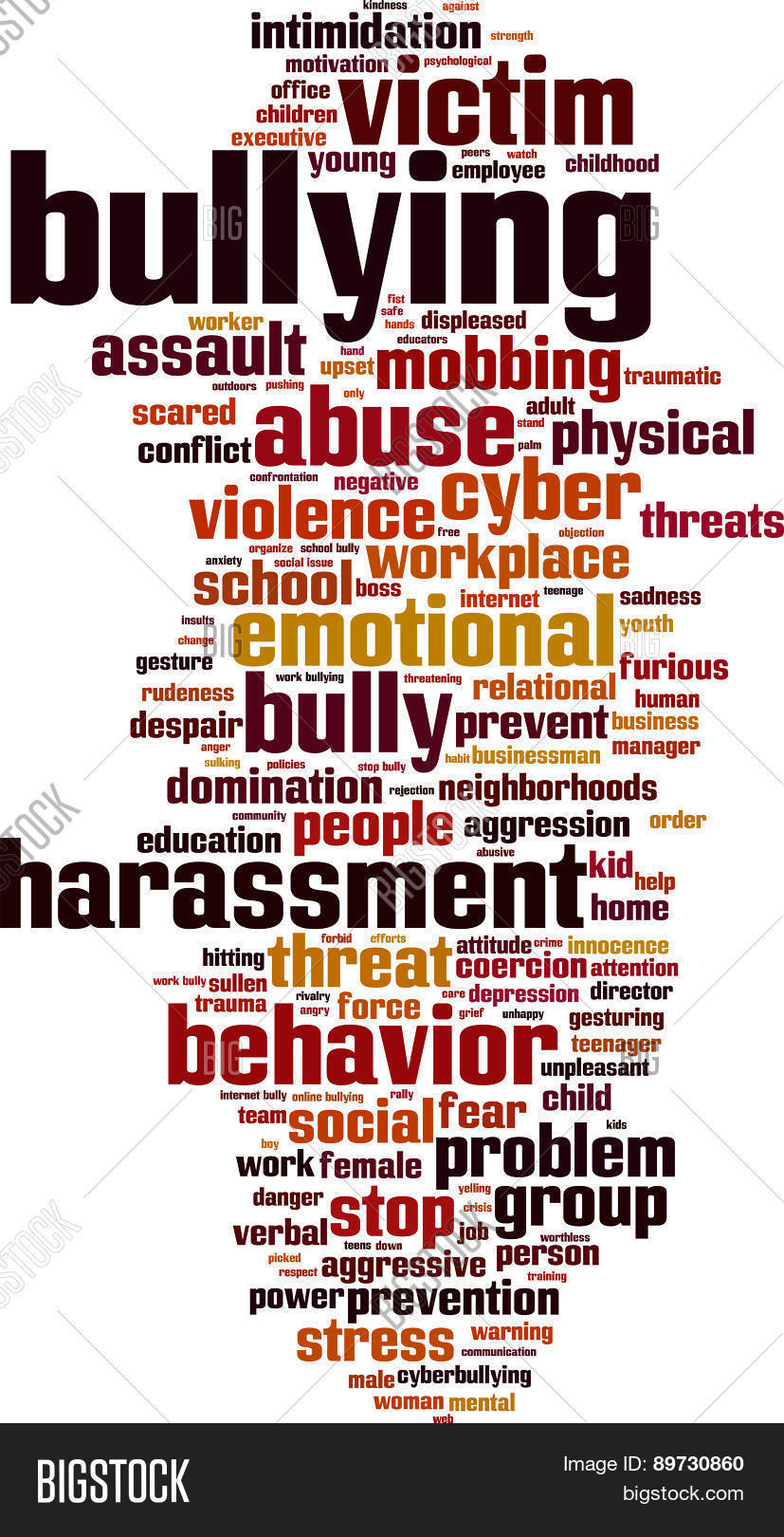 Bullying Word Cloud Vector & Photo (Free Trial) | Bigstock