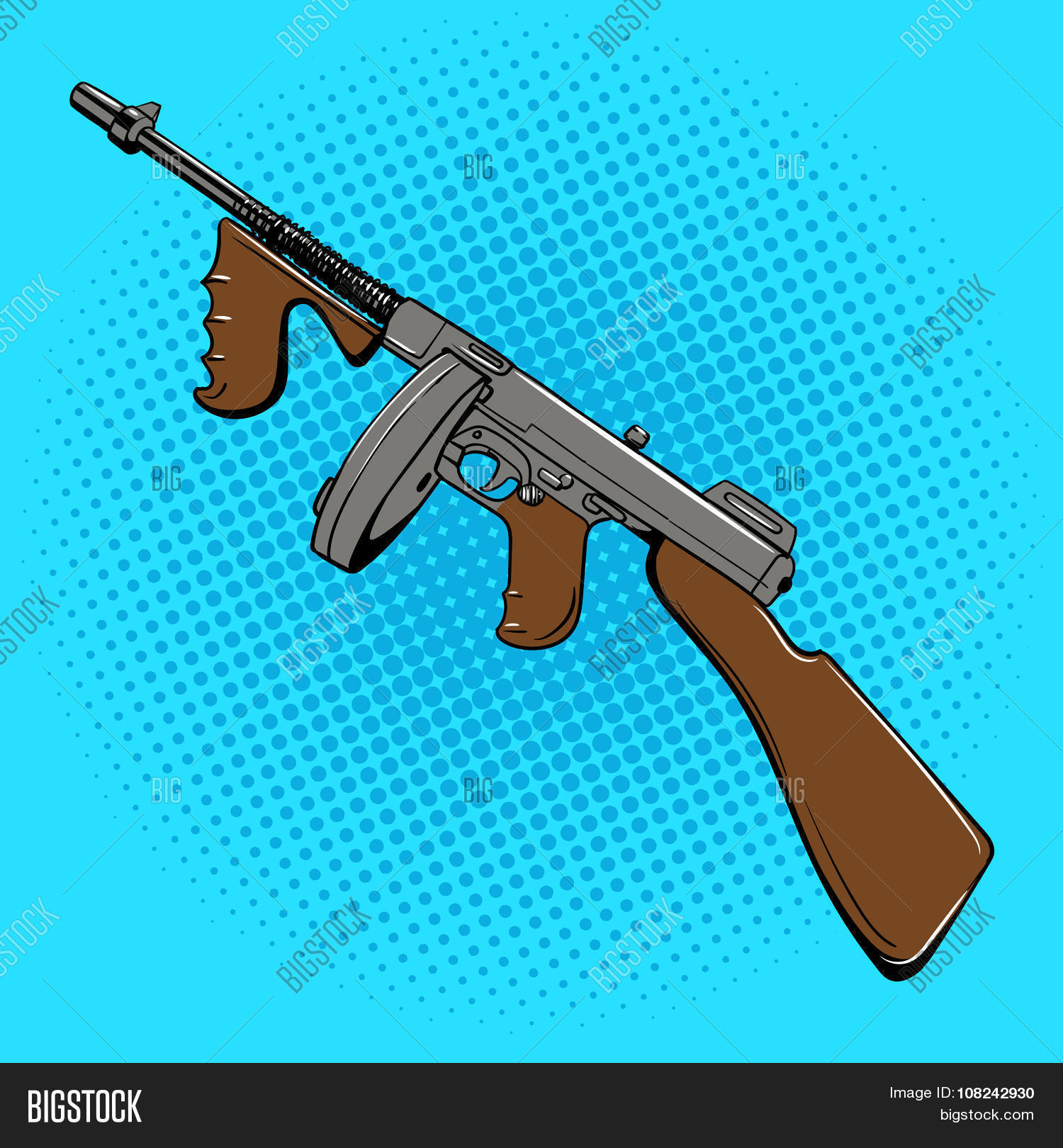 Automatic Gun Comic Vector & Photo (Free Trial) | Bigstock