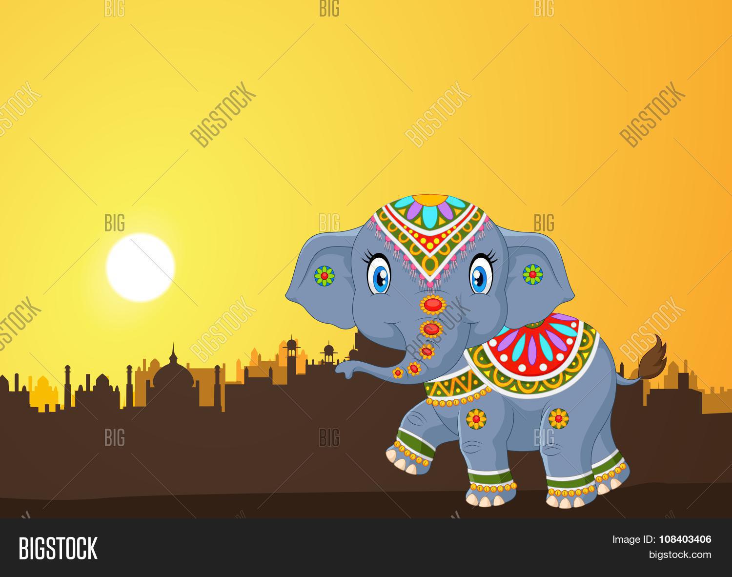 Cute Elephant Mascot Vector & Photo (Free Trial) | Bigstock