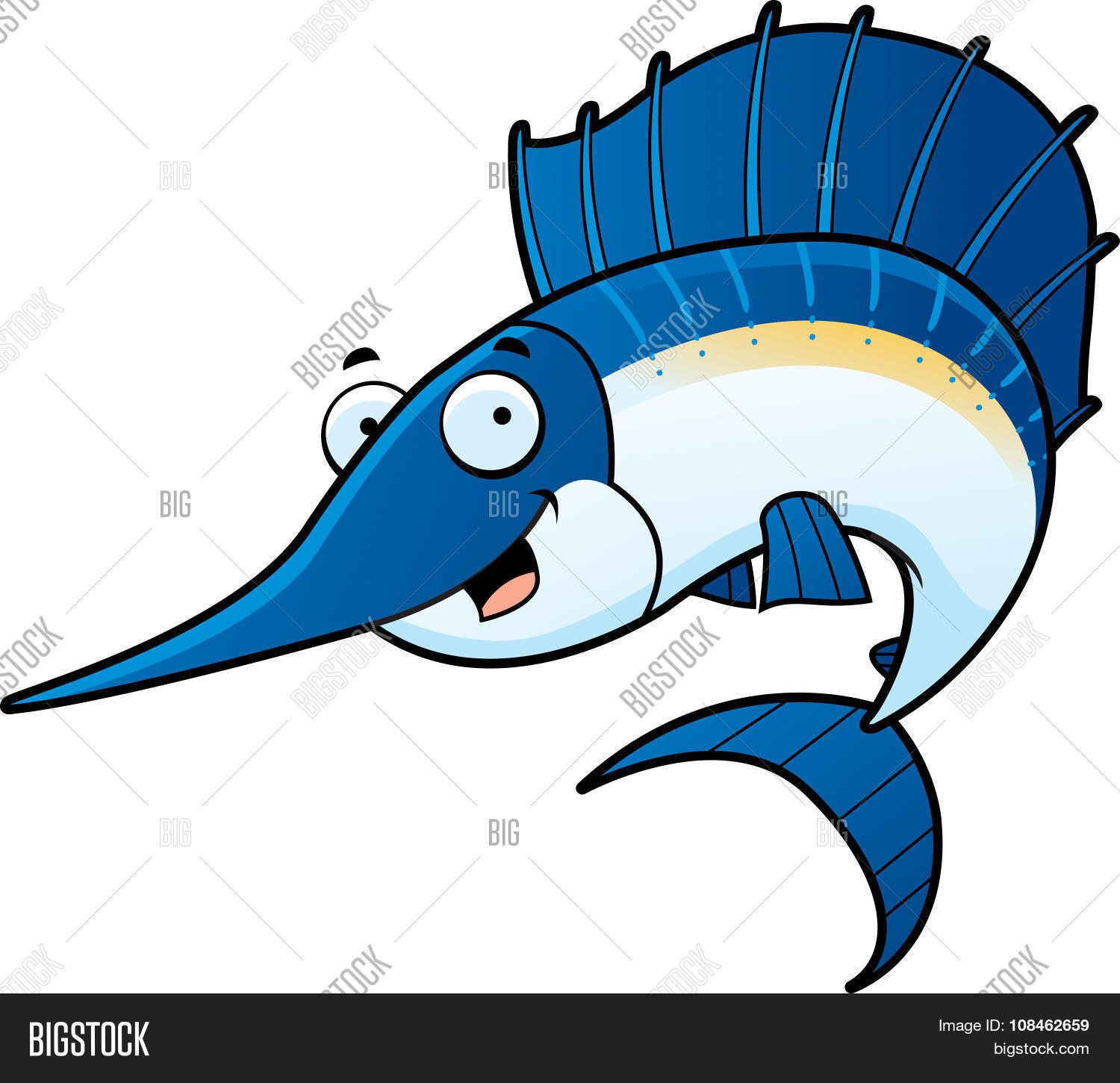 Cartoon Sailfish Vector & Photo (Free Trial) | Bigstock