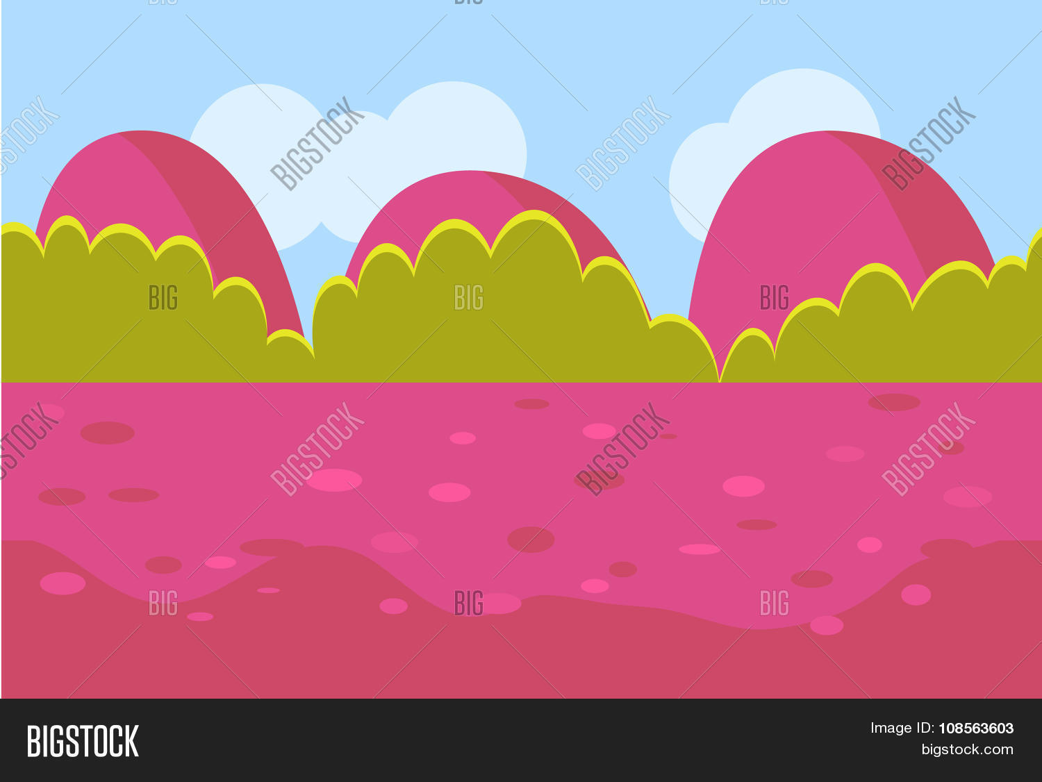 Landscape Cartoon Red Vector & Photo (Free Trial) | Bigstock