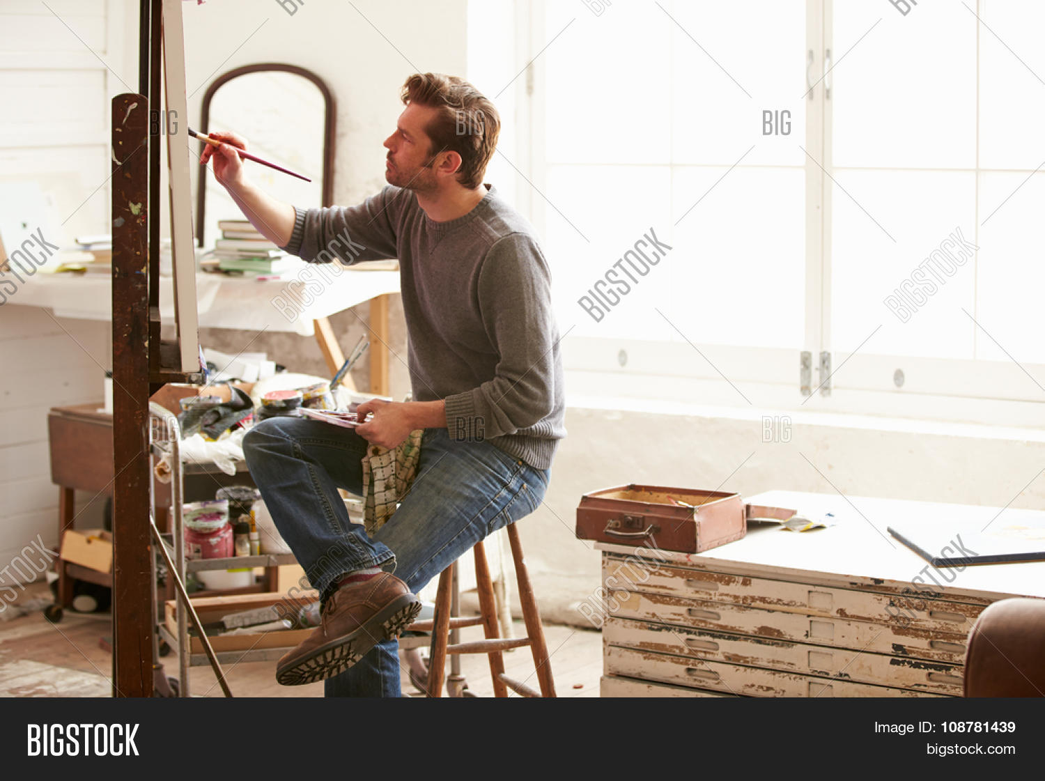 Male Artist Working On Image & Photo (Free Trial) | Bigstock