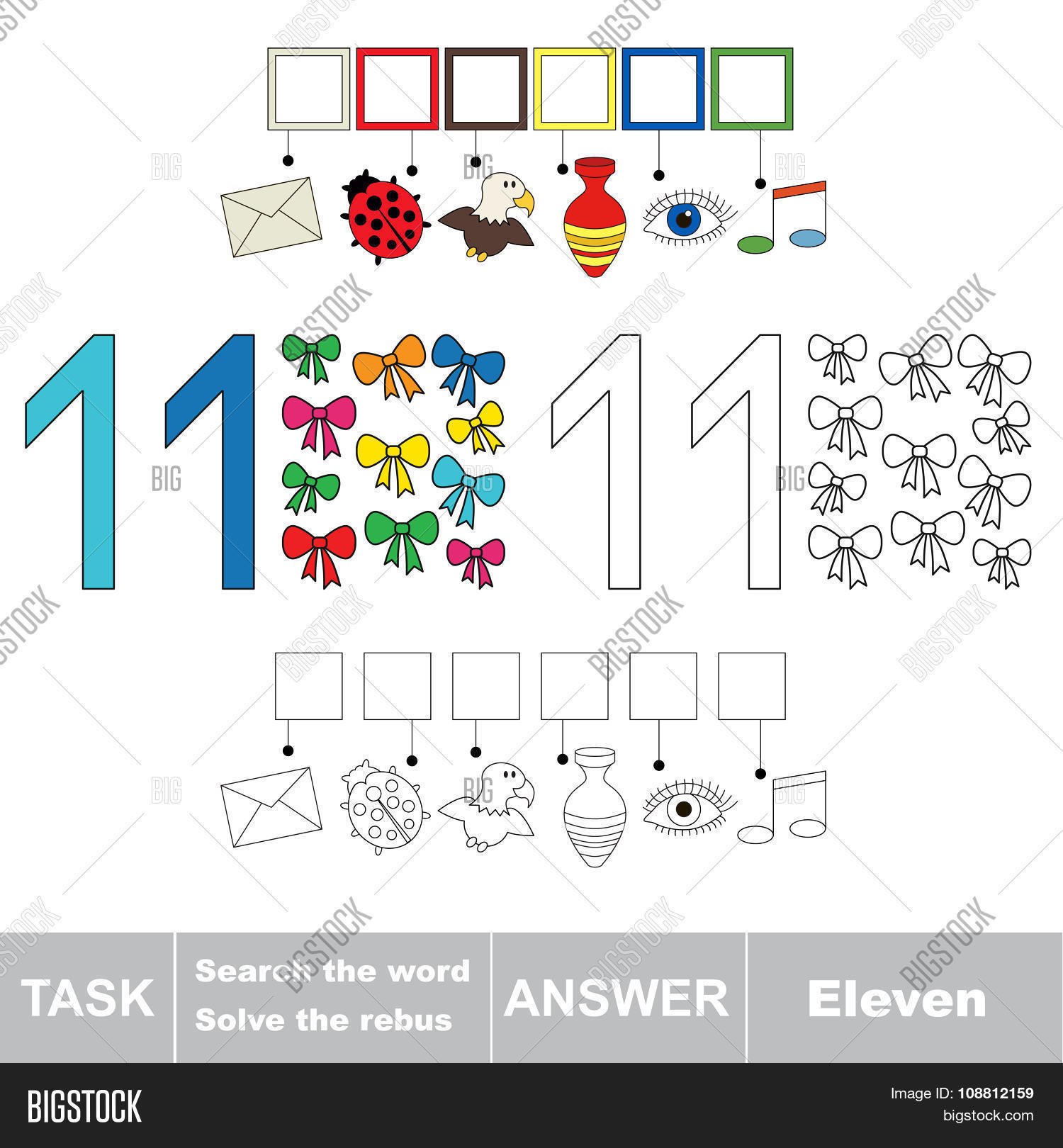 Rebus Letter Eleven Vector & Photo (Free Trial) | Bigstock