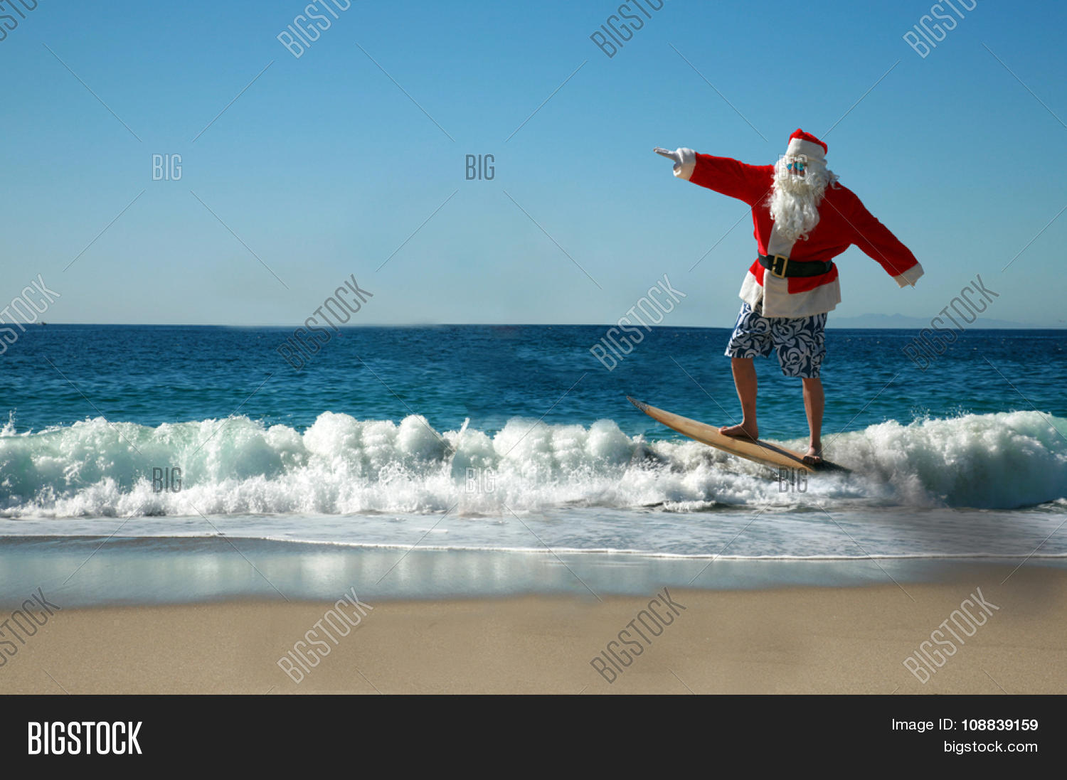 Surfing Santa. Santa Image & Photo (Free Trial) | Bigstock