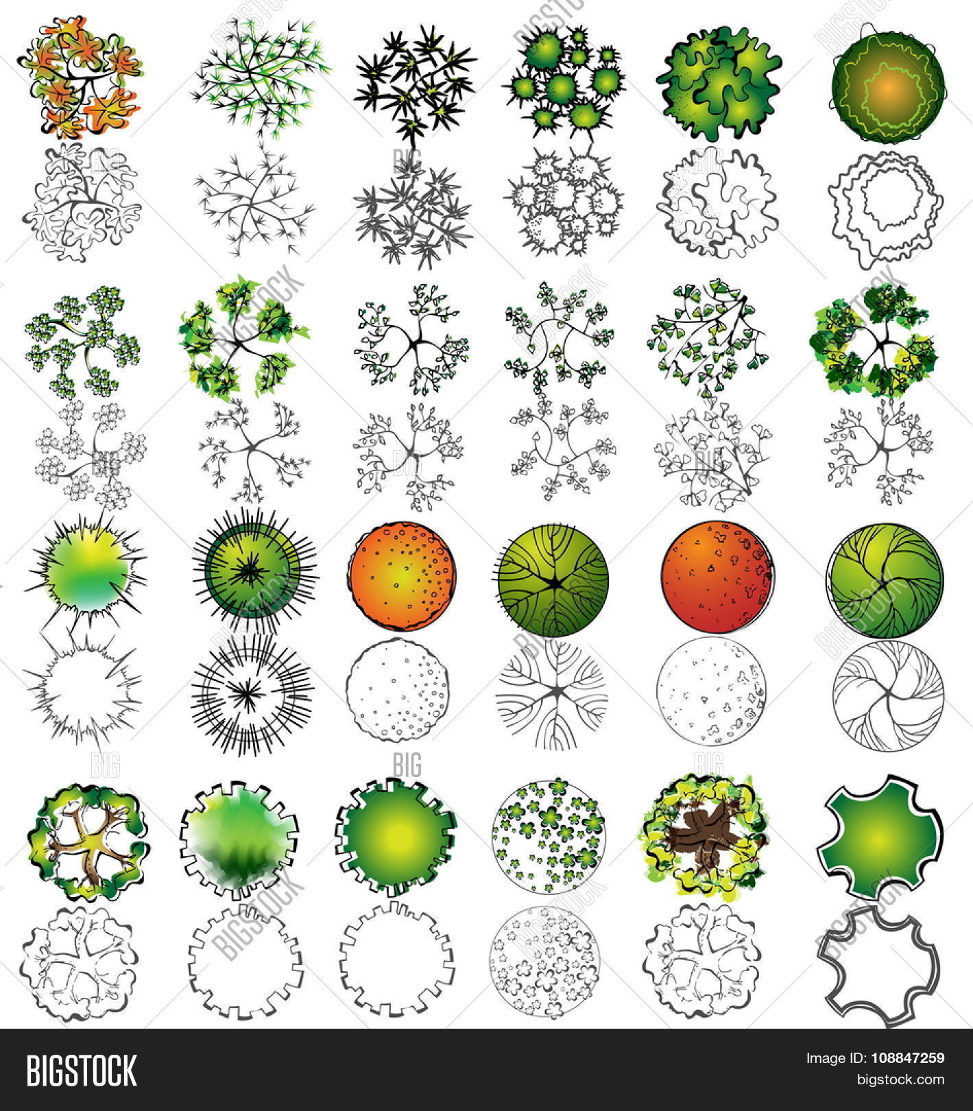 Vector y foto Set Treetop Symbols (prueba gratis) | Bigstock