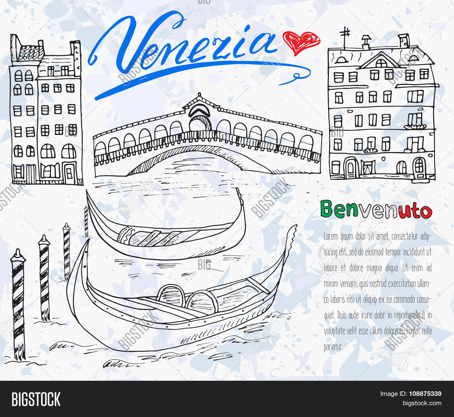 Venice Italy Sketch Vector & Photo (Free Trial) | Bigstock