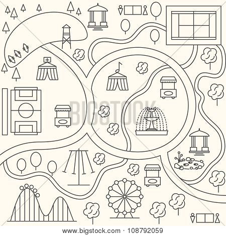 Park Map Outline Vector & Photo (Free Trial) | Bigstock