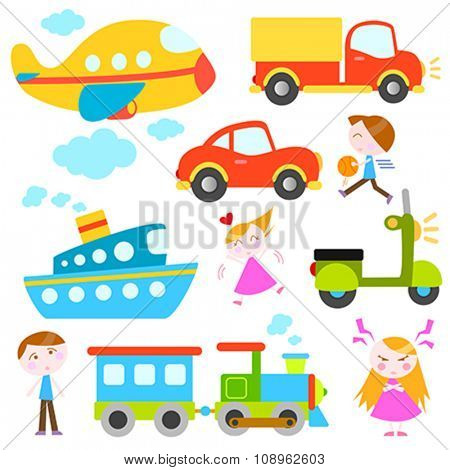 Cartoon Vehicles Kids Vector & Photo (Free Trial) | Bigstock