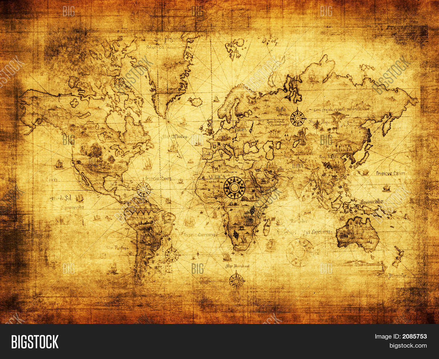 Ancient Map World Image & Photo (Free Trial) | Bigstock