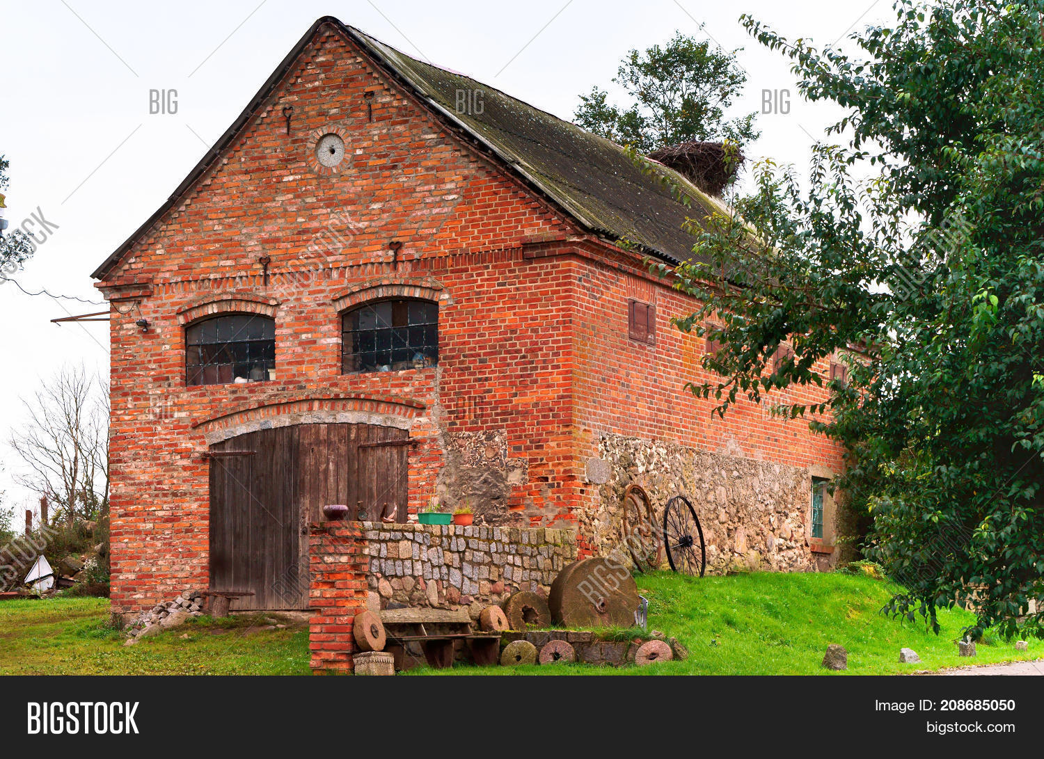 Old Red Brick Farmhouse