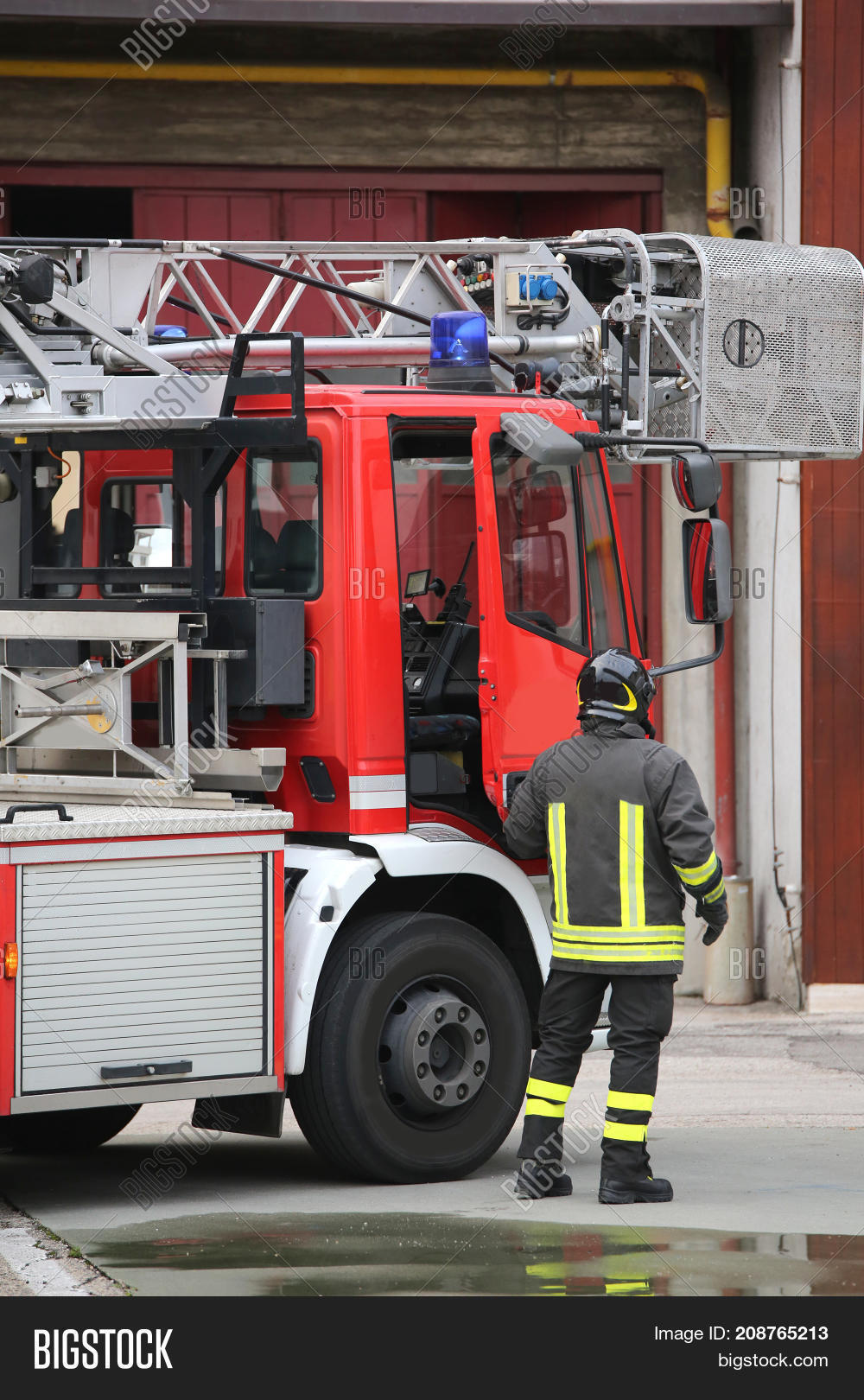 Firefighter Fire Truck Image & Photo (Free Trial) | Bigstock