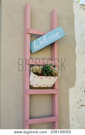 Pink Ladder On Brown Image & Photo (Free Trial) | Bigstock