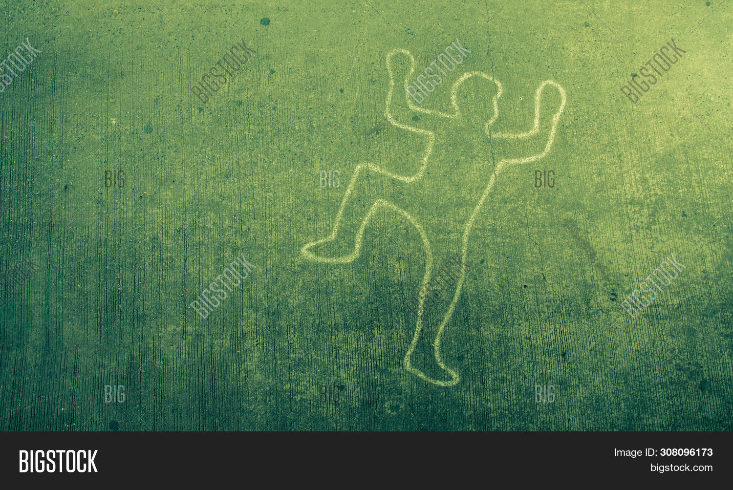 Crime Scene Chalk Line Image & Photo (Free Trial) | Bigstock