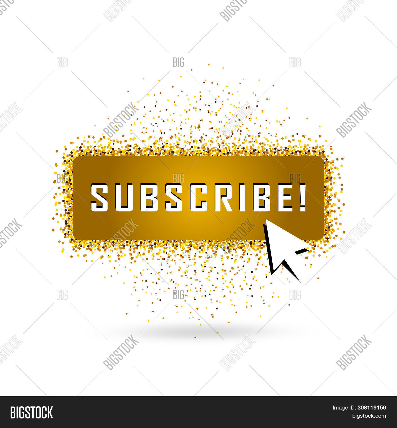 Gold Subscribe Button Image & Photo (Free Trial) | Bigstock