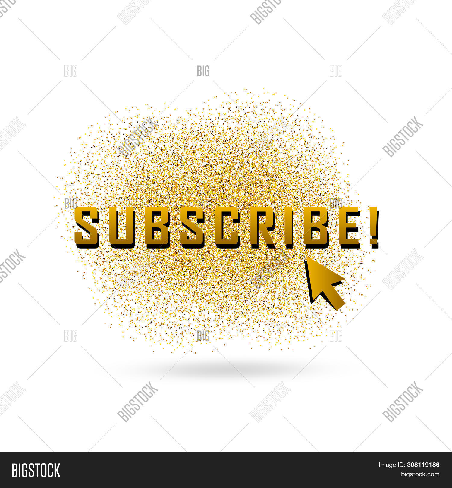 Gold Subscribe Button Image & Photo (Free Trial) | Bigstock