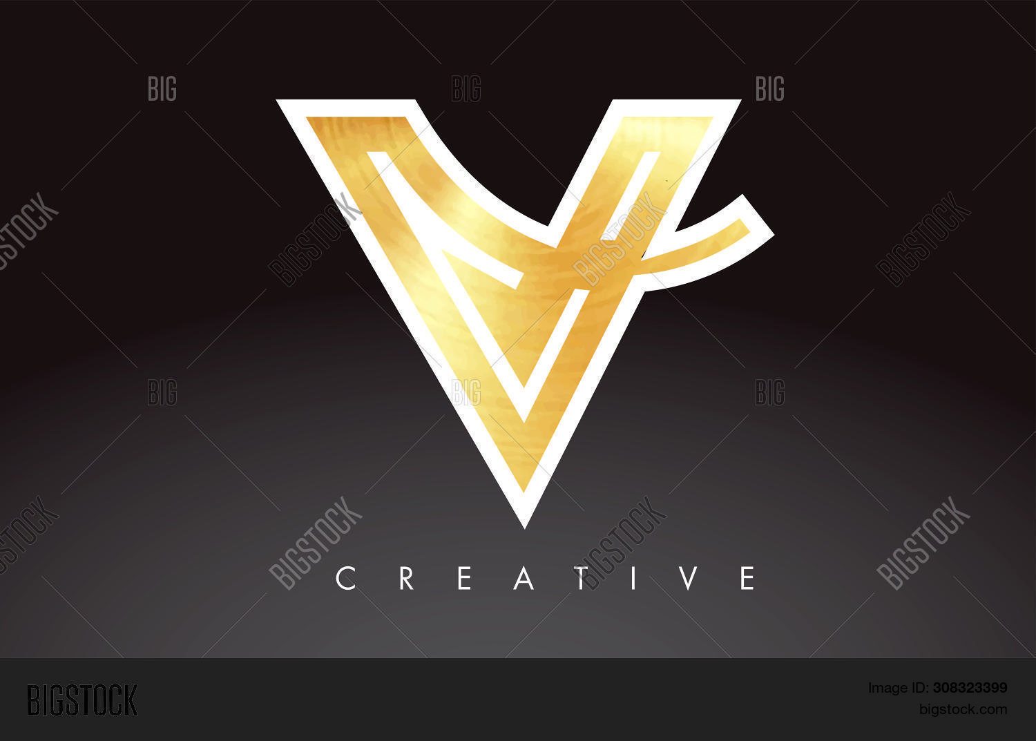 Gold V Letter Design Vector & Photo (Free Trial) | Bigstock