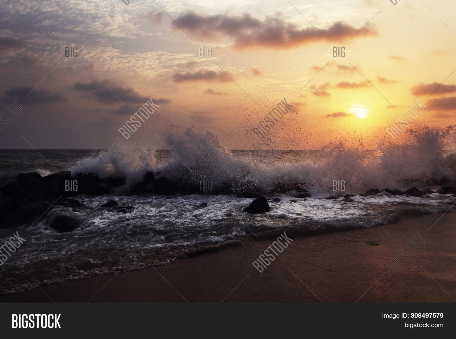 Orange Sparkling Ocean Image & Photo (Free Trial) | Bigstock