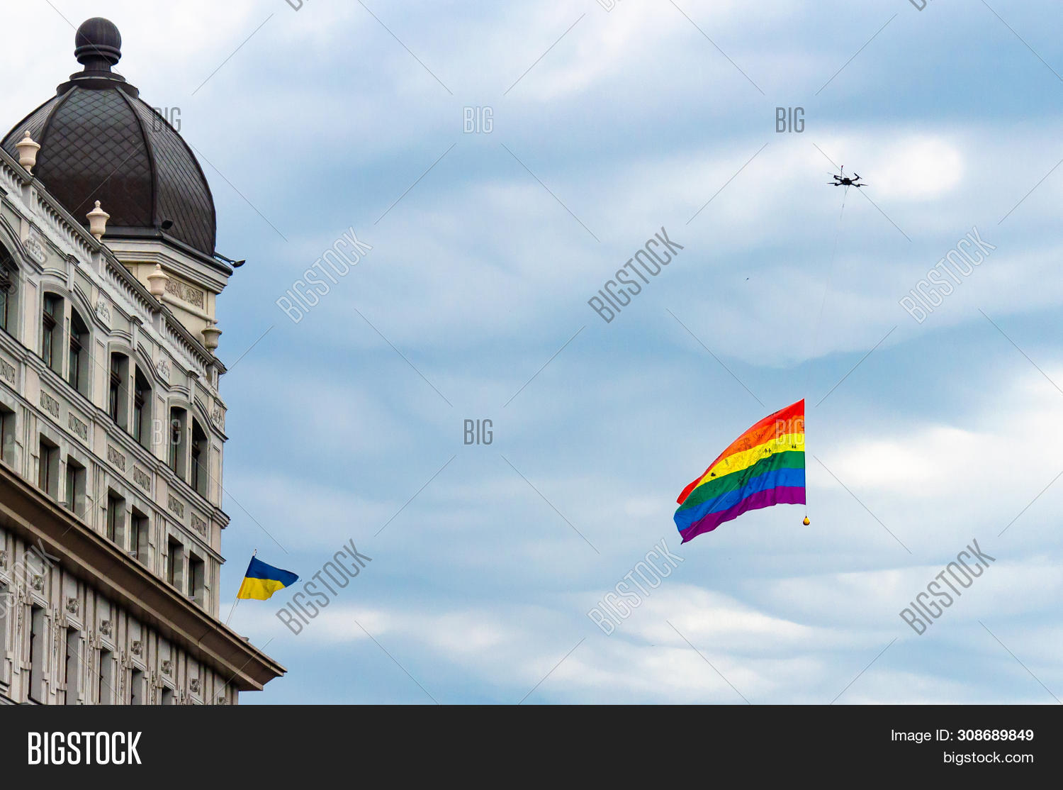 Rainbow Flag On Drone Image & Photo (Free Trial) | Bigstock