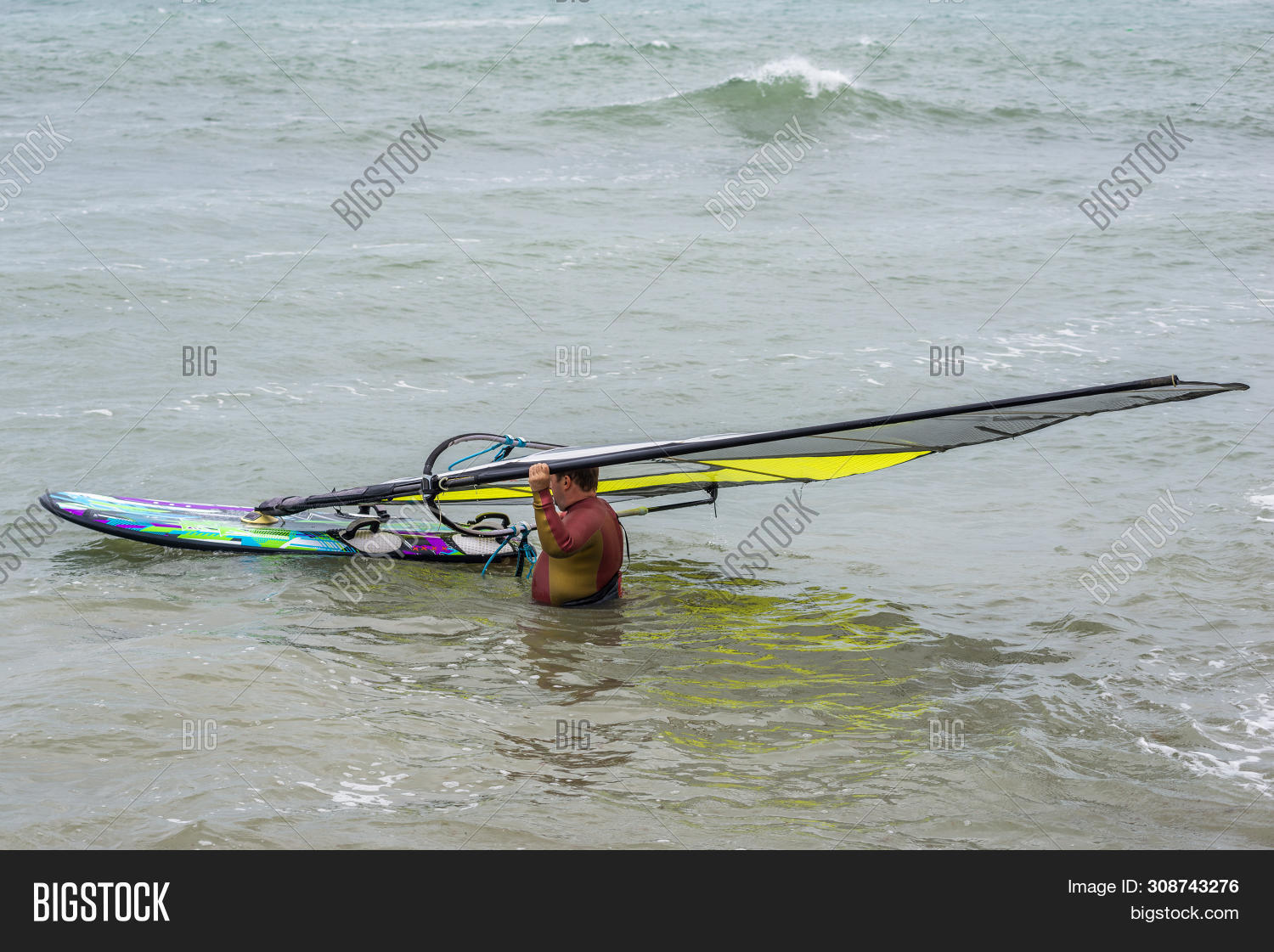 Fat Man Windsurfer Red Image & Photo (Free Trial) | Bigstock