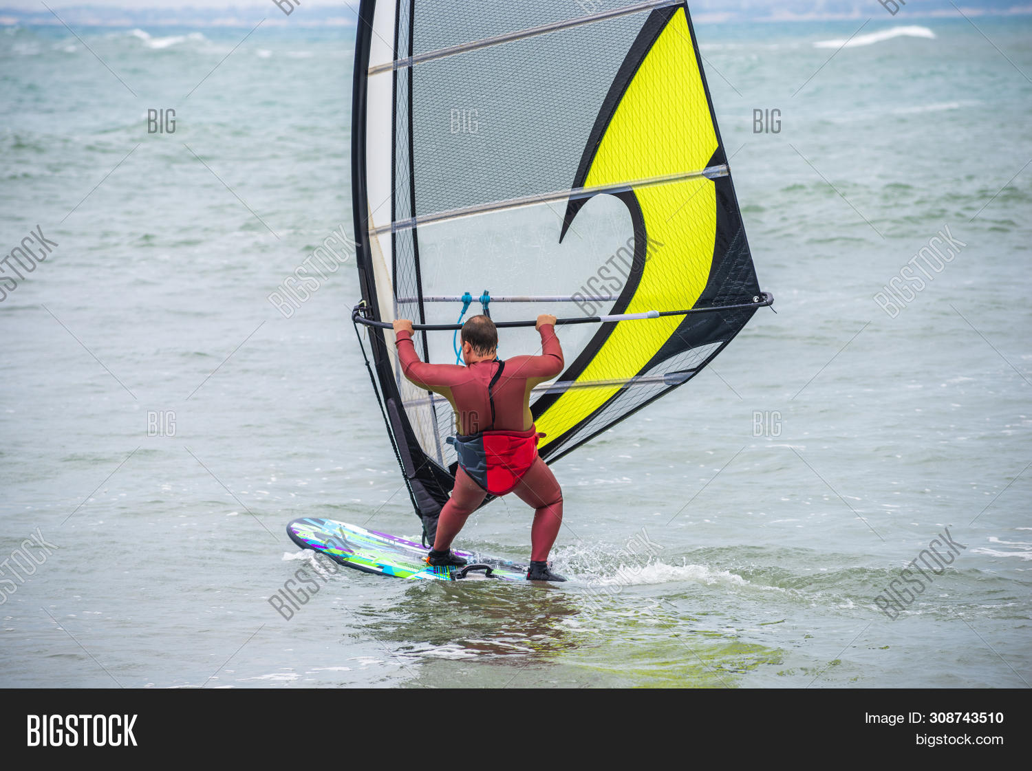 Fat Man Windsurfer Red Image & Photo (Free Trial) | Bigstock