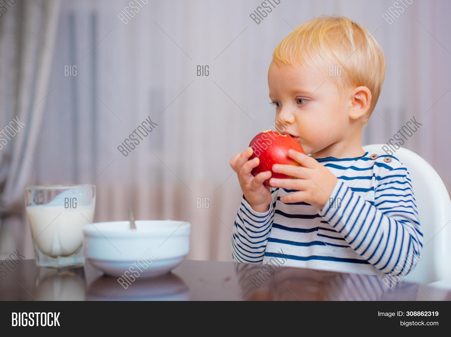Child Eat Apple. Kid Image & Photo (Free Trial) | Bigstock
